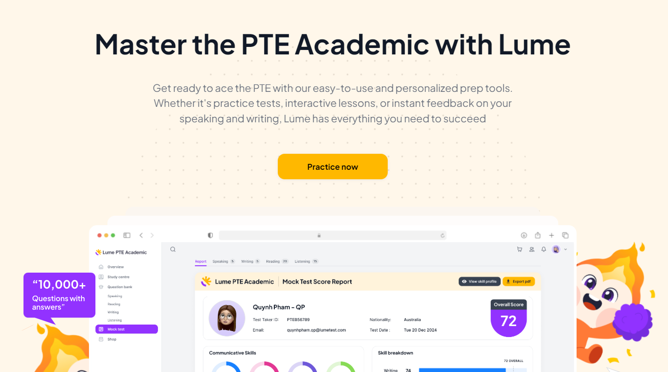 PTE Academic FREE Mock Tests & Exam Preparation With LUME